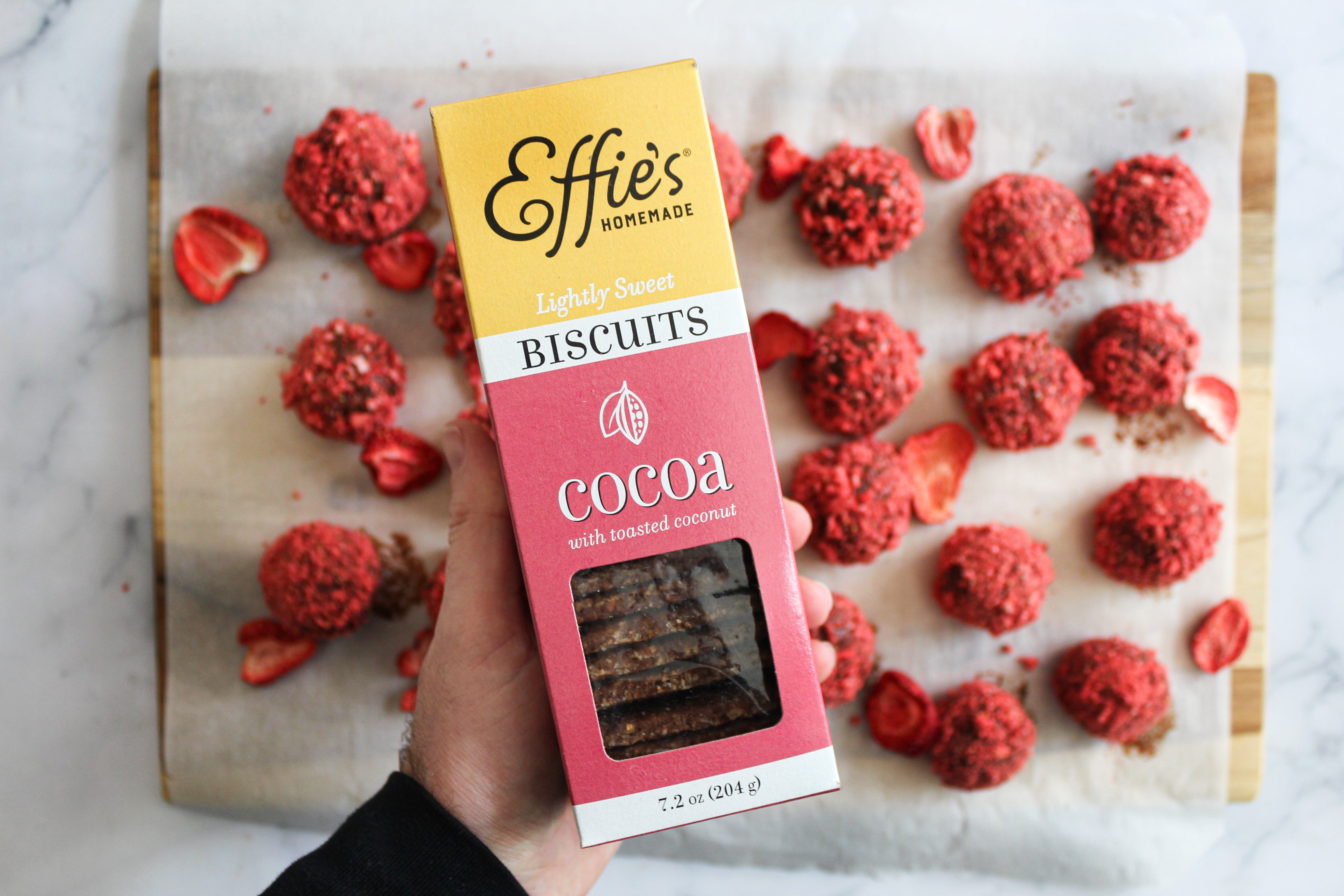 Strawberry & Cocoa Biscuit Truffles – Effie's Homemade
