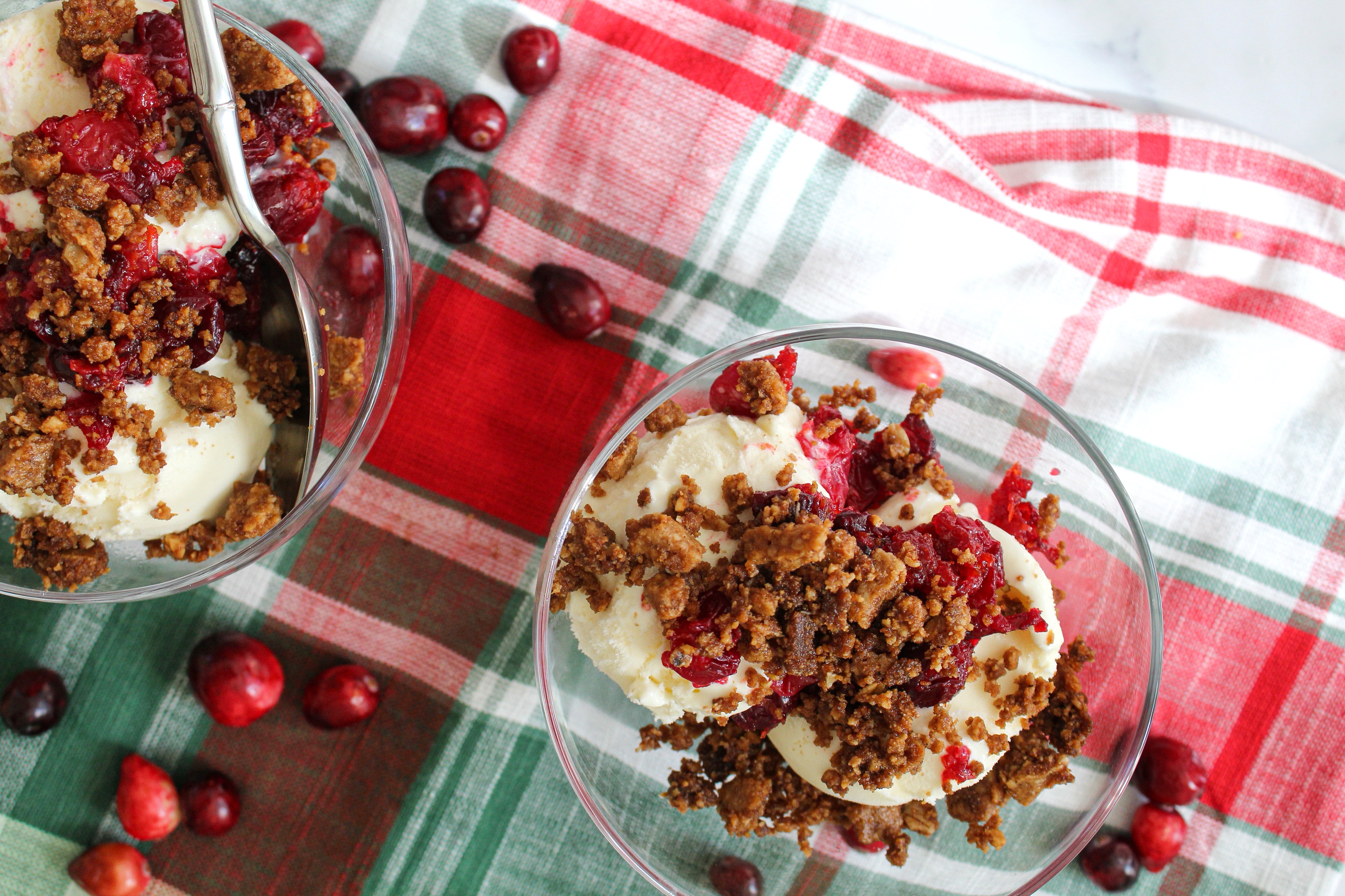 Warm Cranberry Compote Sundae with a Hazelnut Biscuit Crumble – Effie's ...